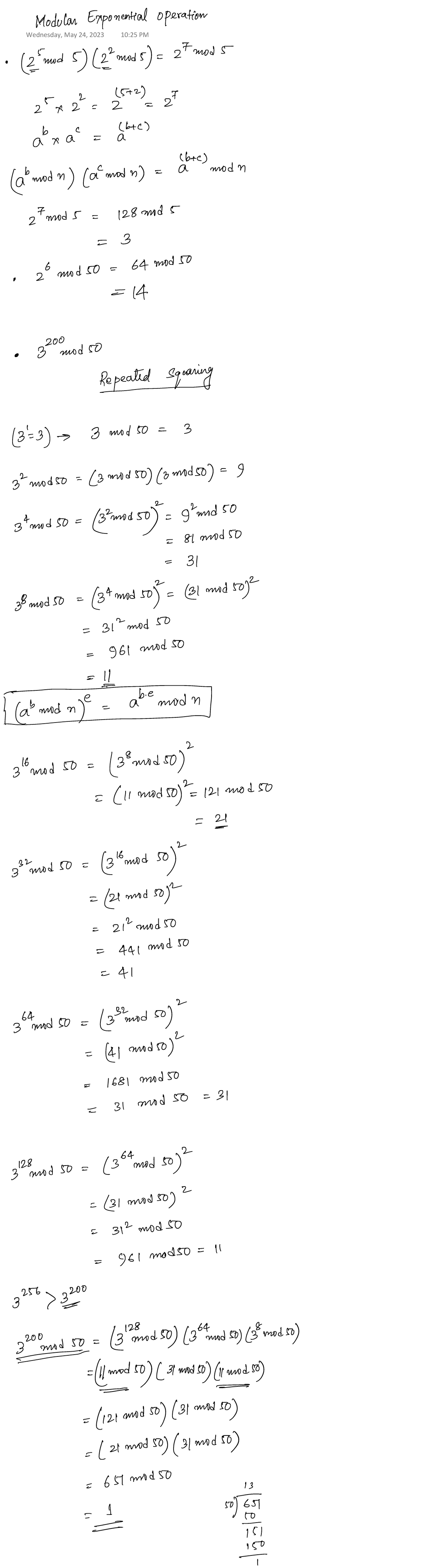Modular Arithmetic Operations - Detailed Notes for Course Code 5 - Studocu