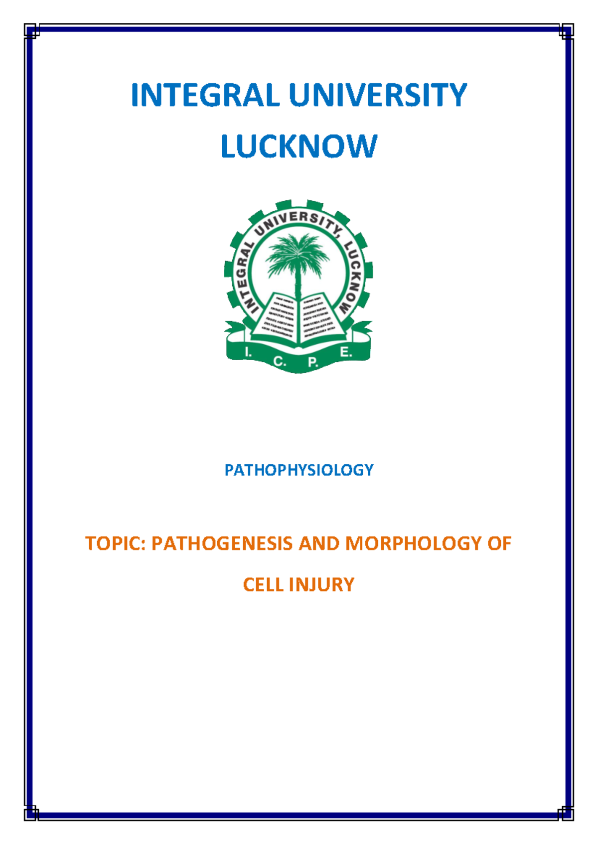 Pathogenesis & Morphology of Cell Injury - Pharm D Notes ...