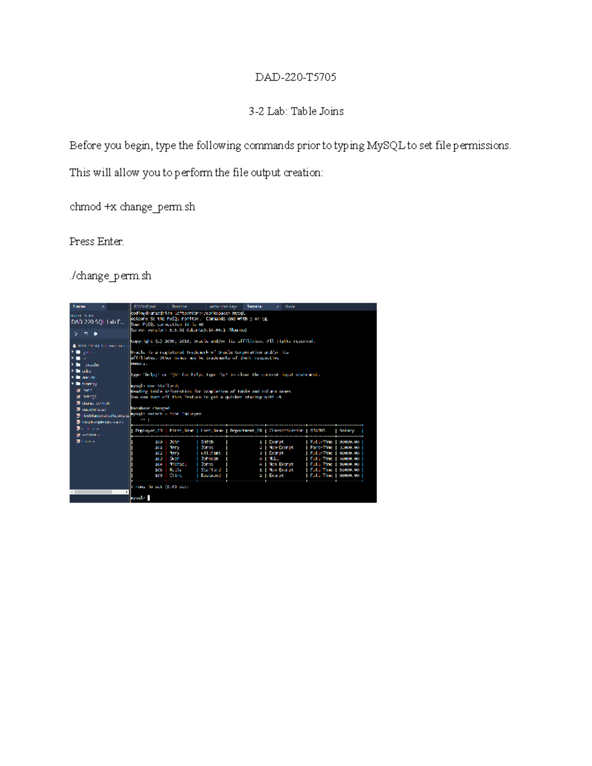 DAD-220 Lab Report: SQL Table Joins and Employee Data Analysis - Studocu