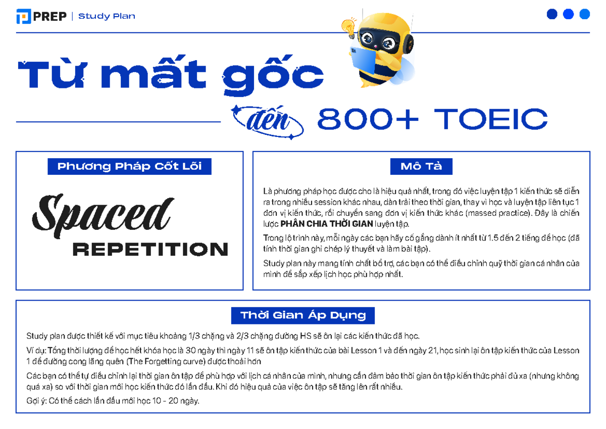 Study Plan Toeic 0-800 - tiếng anh prep - Study plan ược thiết kế với ...