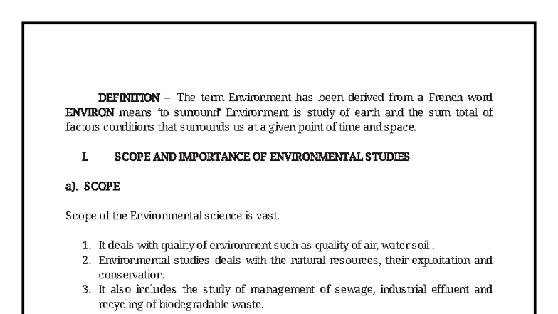 AK-2016: Multidisciplinary Nature of Environmental Science - Studocu