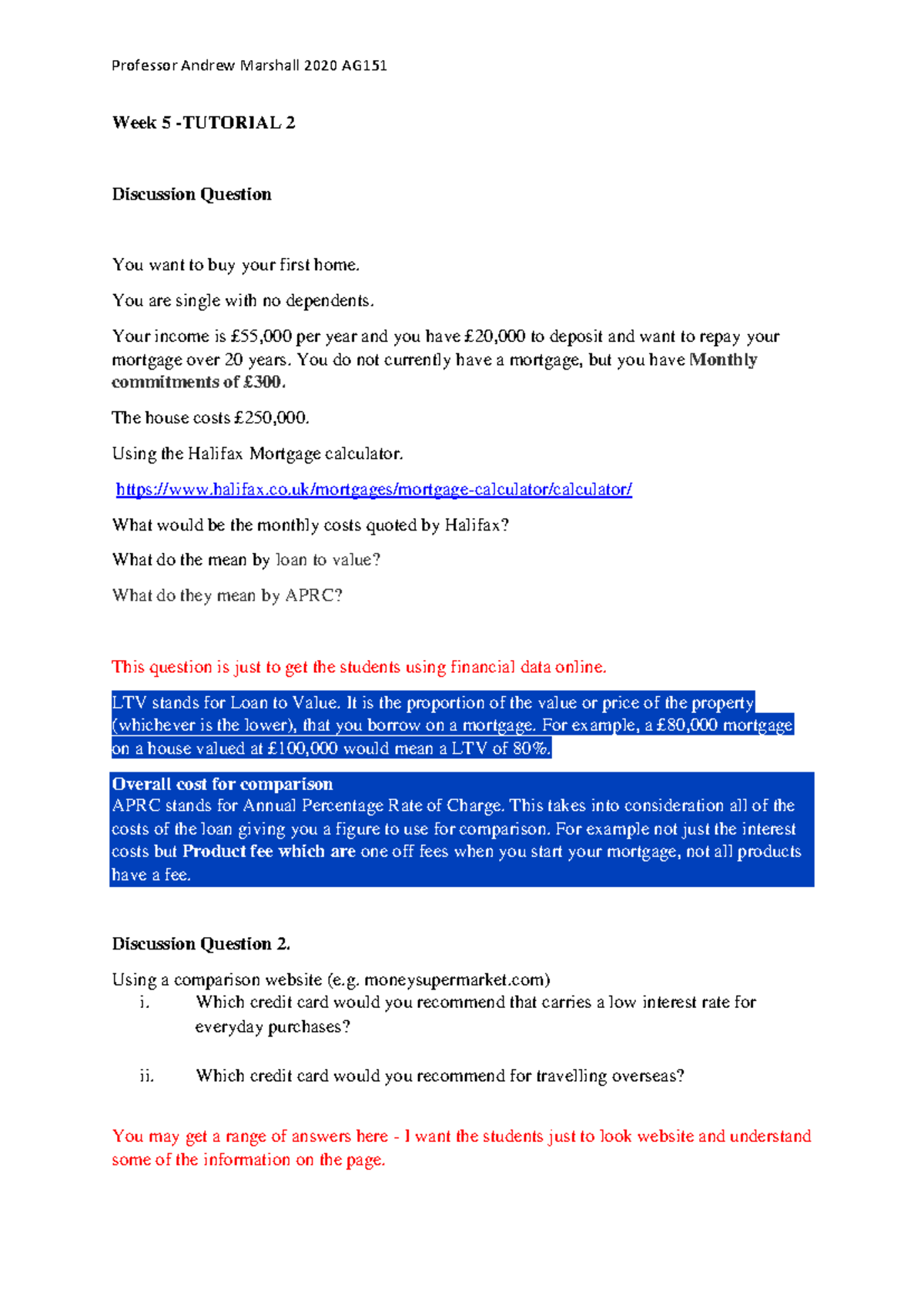 Tutorial 2 - Week 5 - solutions - Week 5 -TUTORIAL 2 Discussion ...