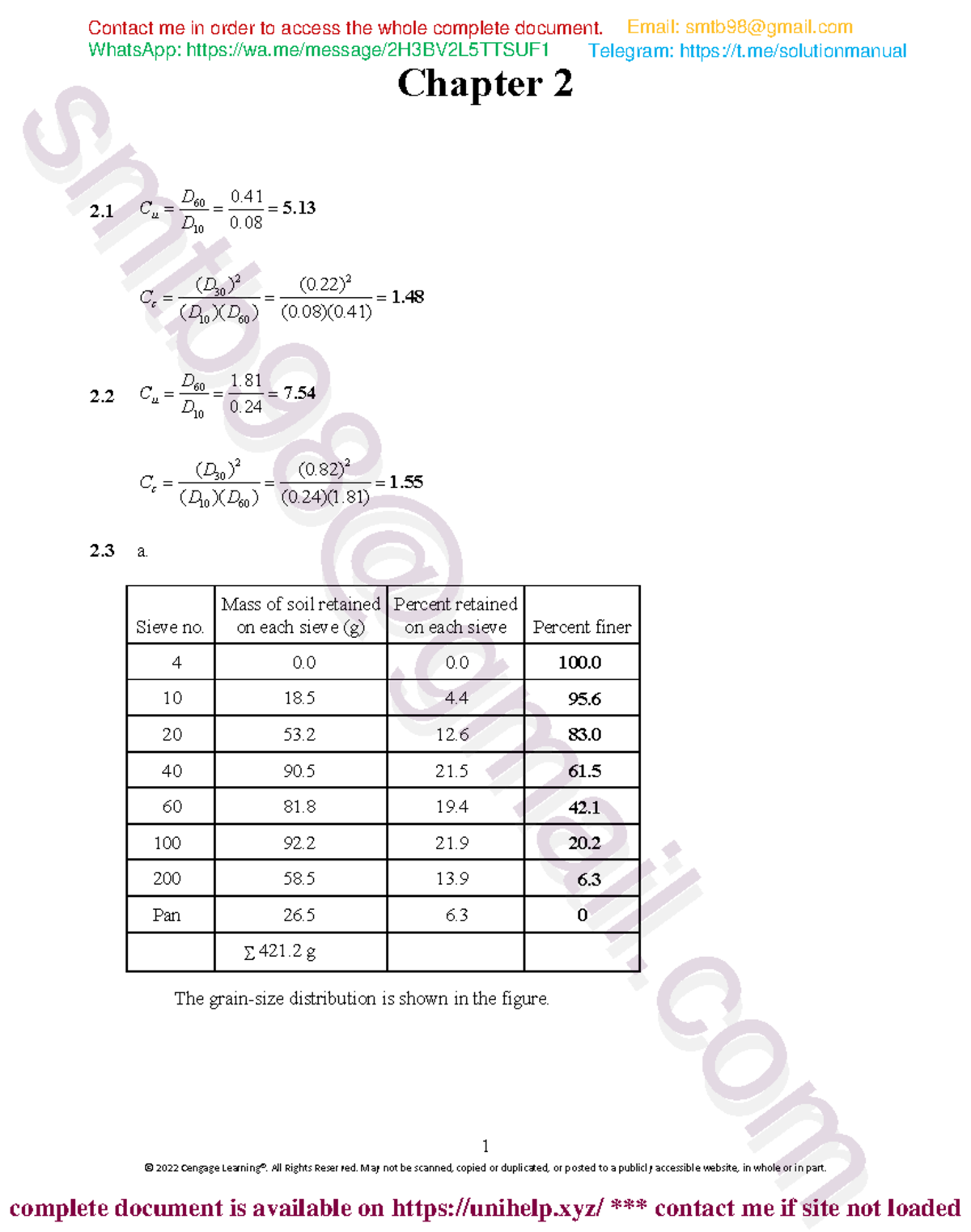 Solution Manual: Principles of Foundation Engineering (10th Ed) by ...