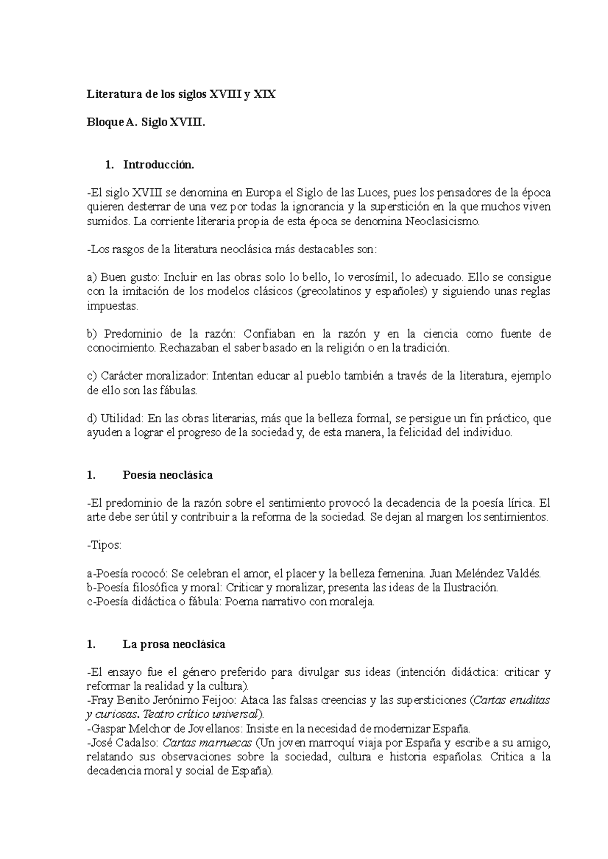 Literatura de los Siglos XVIII y XIX: Neoclasicismo y Romanticismo ...