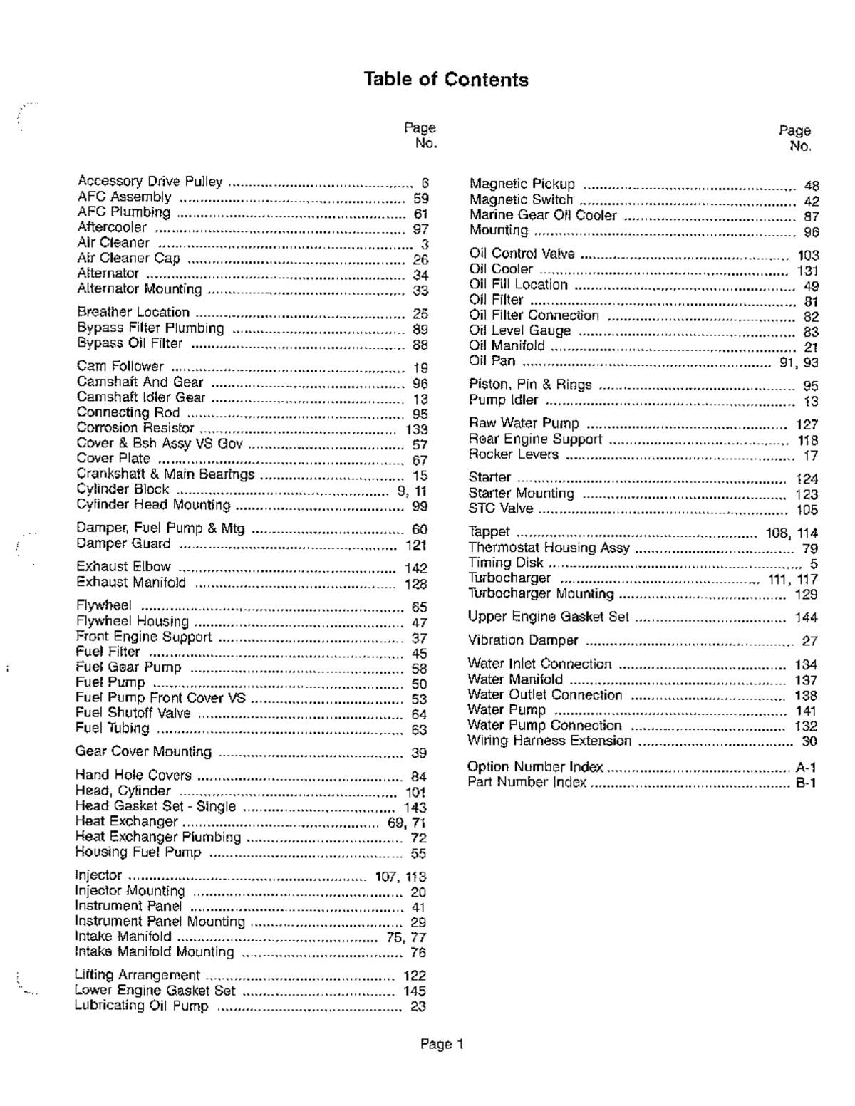 Cummins KTA 19 - Parts Catalog Table of Contents - Studocu