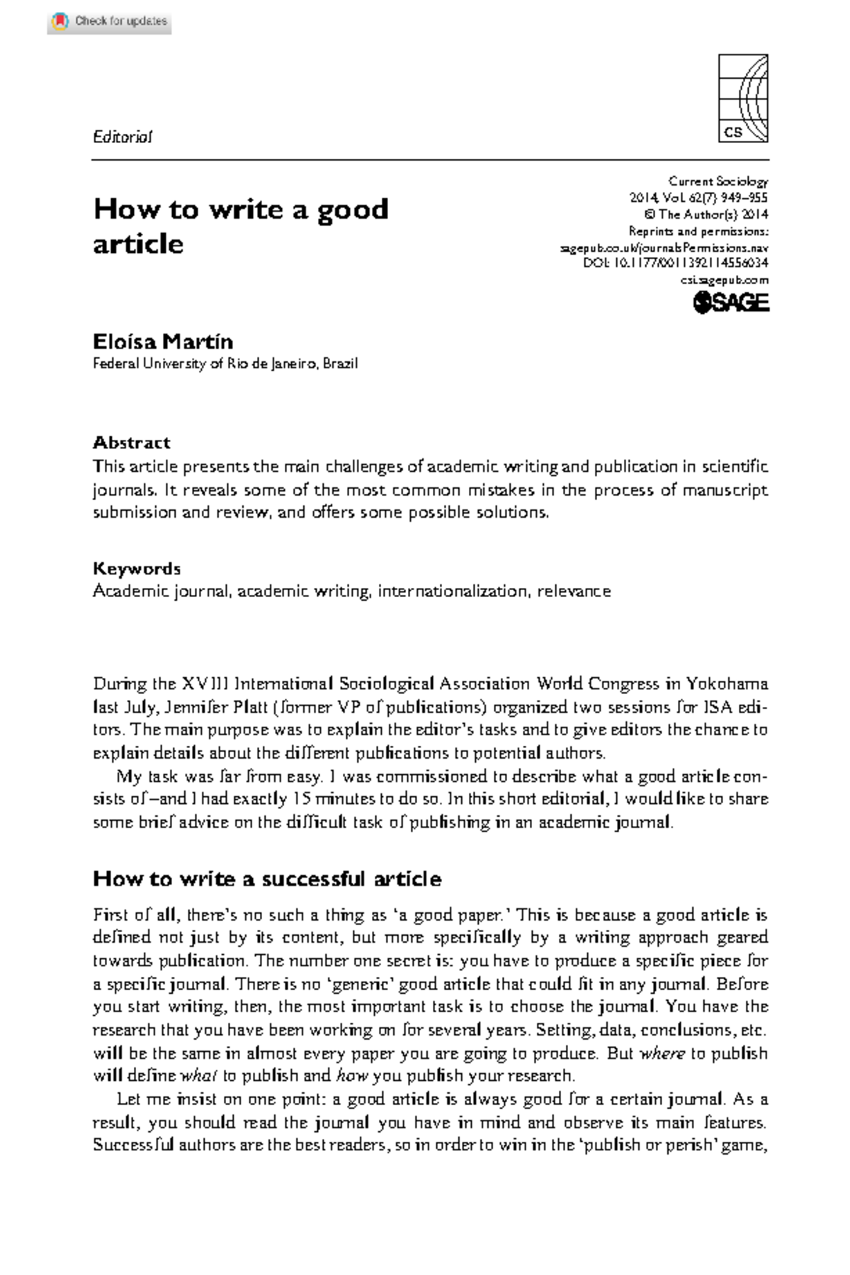 0011392114556034 - it is interesting - Current Sociology 2014, Vol. 62 ...