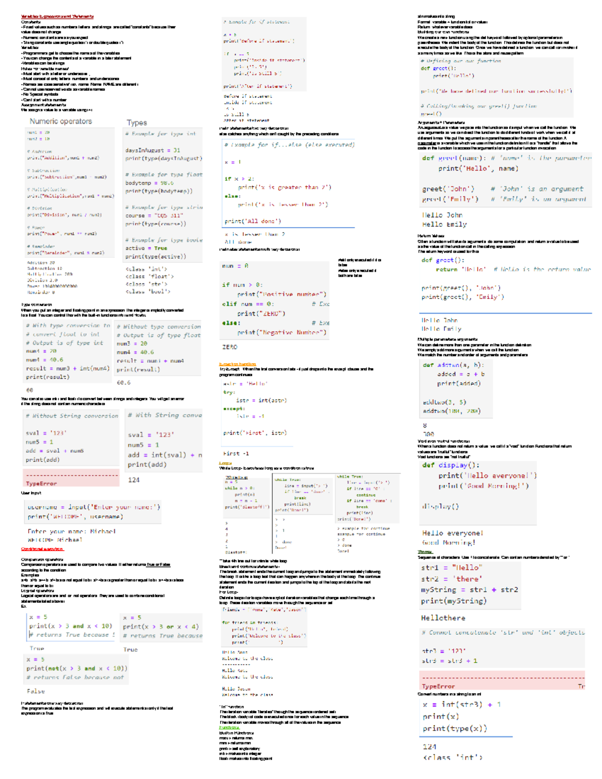 CQS 311 Midterm Study Guide: Variables, Functions, and Data Types - Studocu