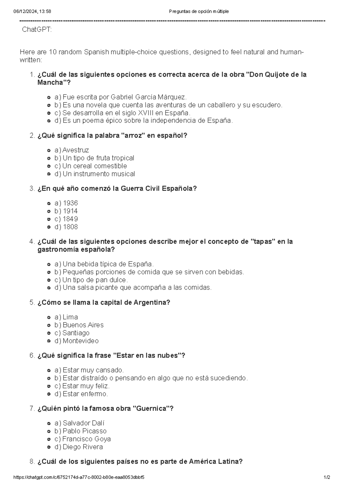 Spanish 123: Multiple Choice Questions & Answers for Exam Preparation ...