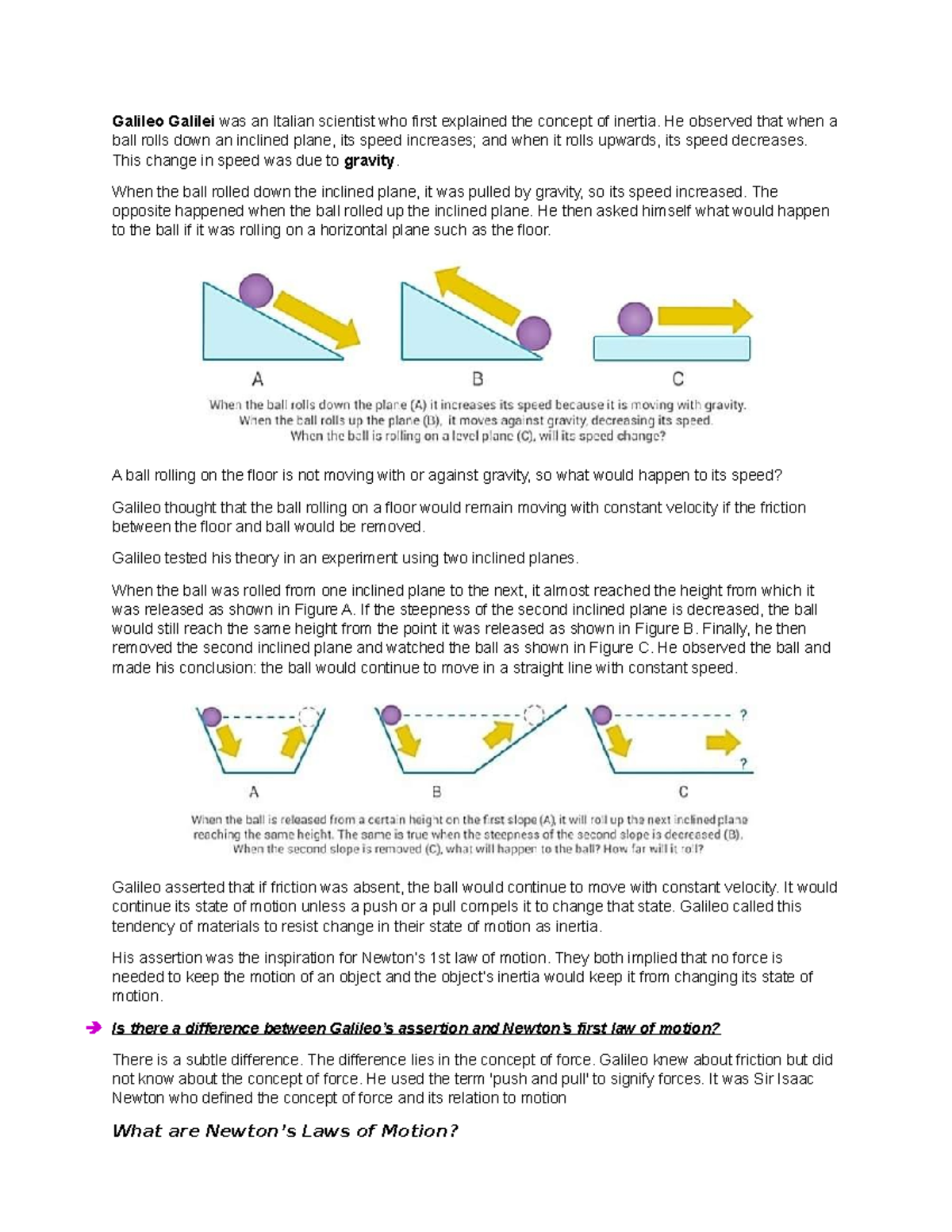 3 Laws of Newton: Understanding Inertia and Motion Concepts - Studocu