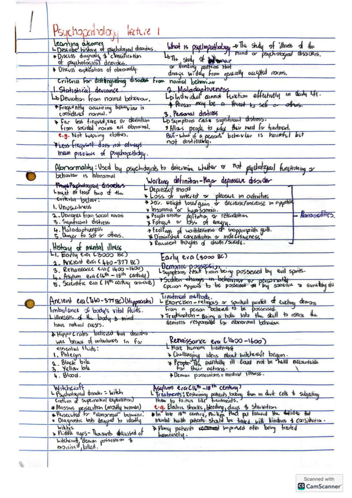 Psychological Disorders: History and Classification - Studocu