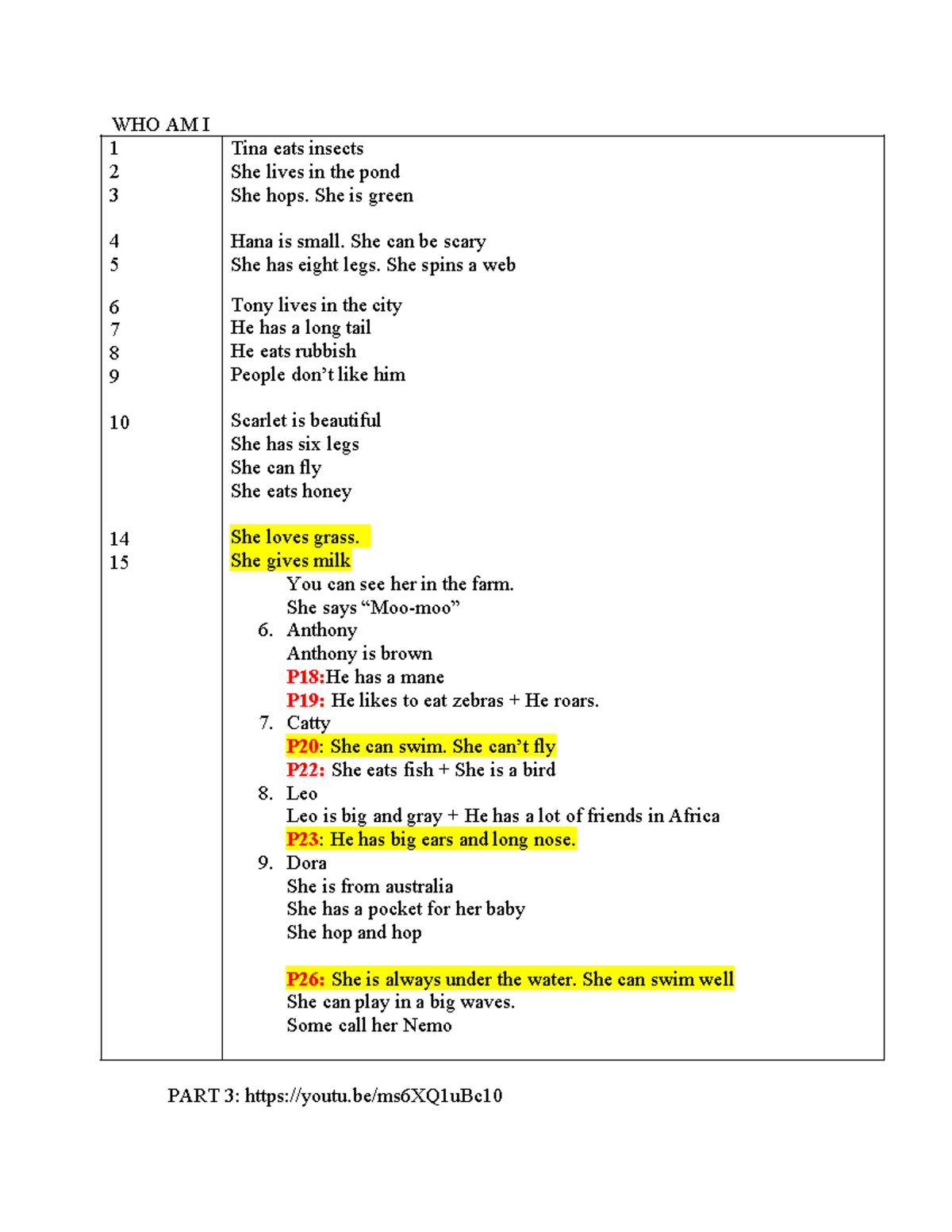 Who Am I - Lecture Notes on Animals and Their Traits - Studocu