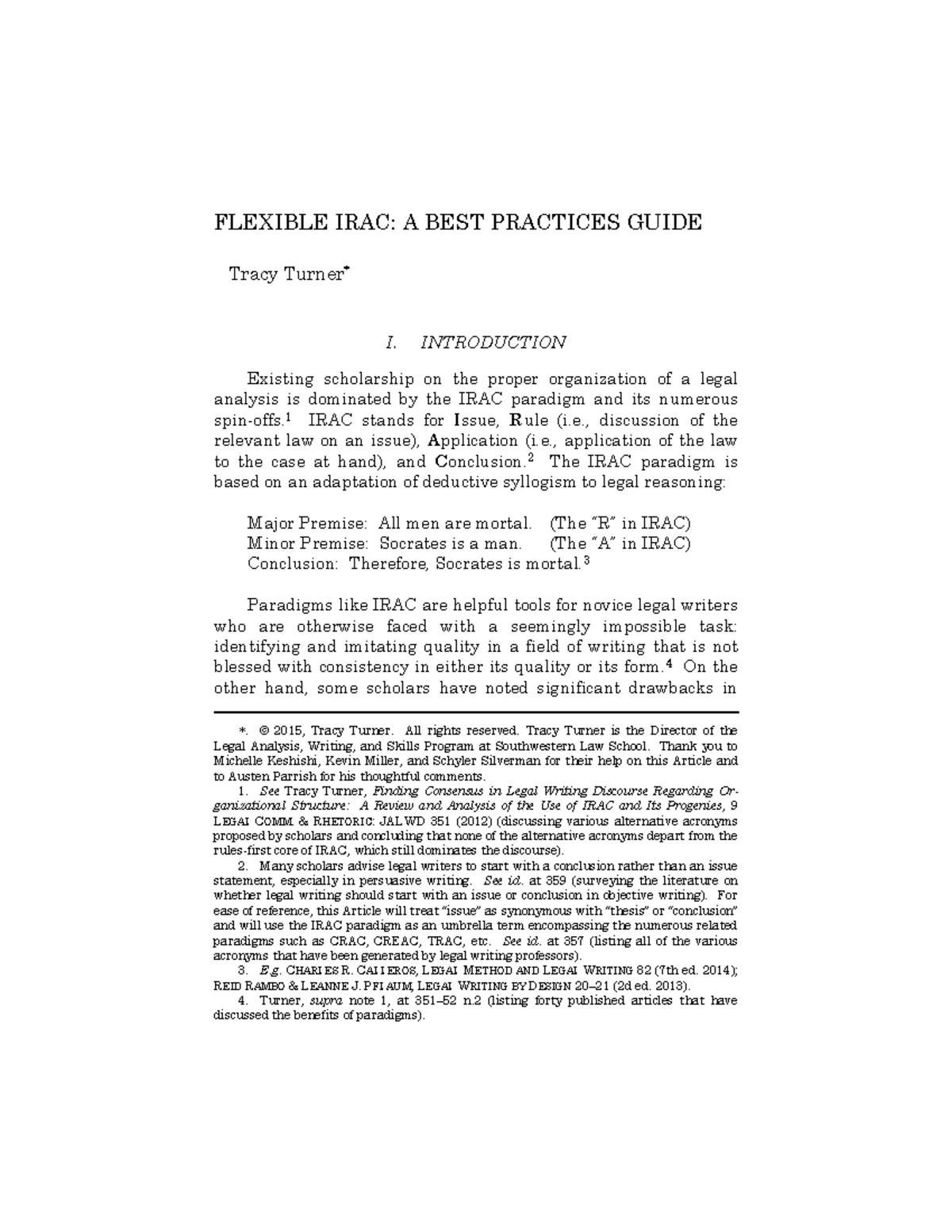 **FLEXIBLE IRAC: A Best Practices Guide for Legal Writing** - Studocu