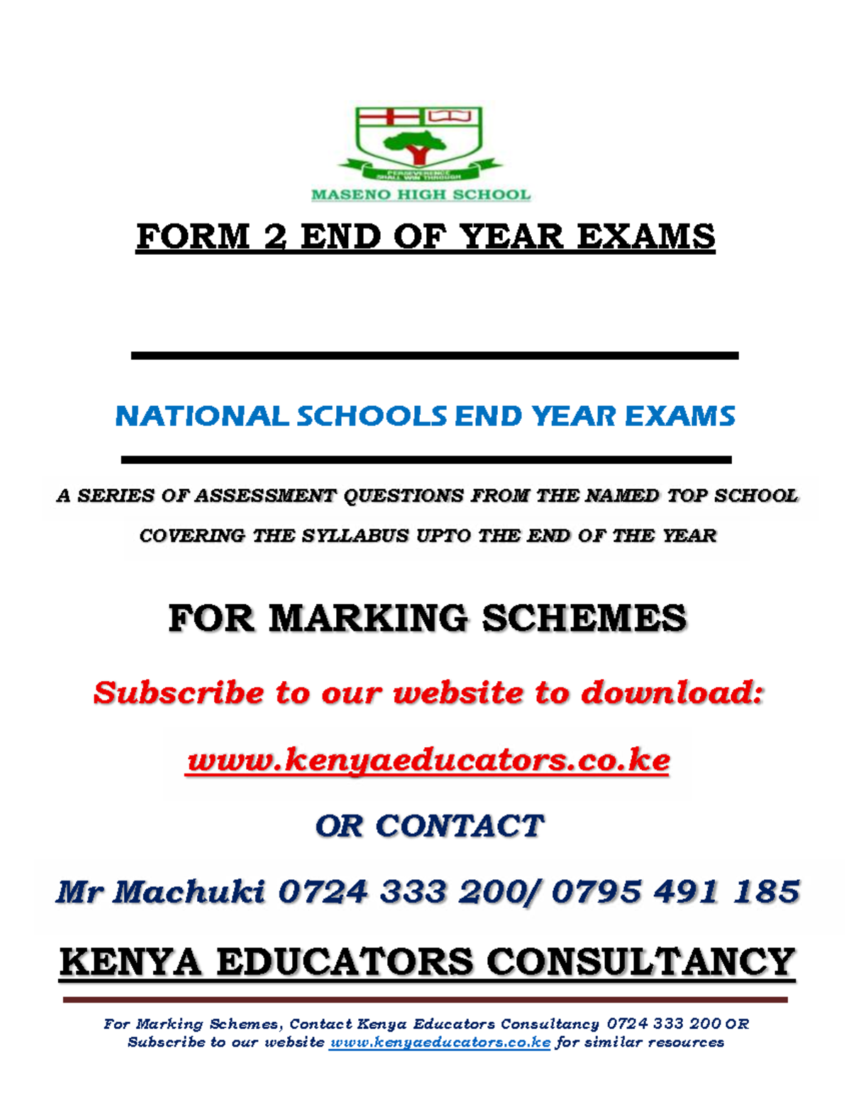 FORM 2 ENDTERM 3 EXAMS AGRICULTURE (443) ASSESSMENT QUESTIONS - Studocu