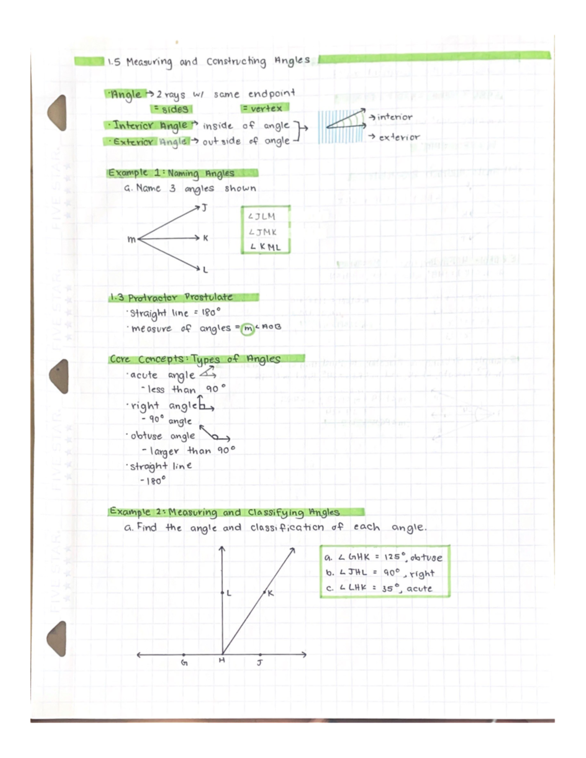 Measuring and Constructing Angles - Geometry 1.5 Guide - Studocu