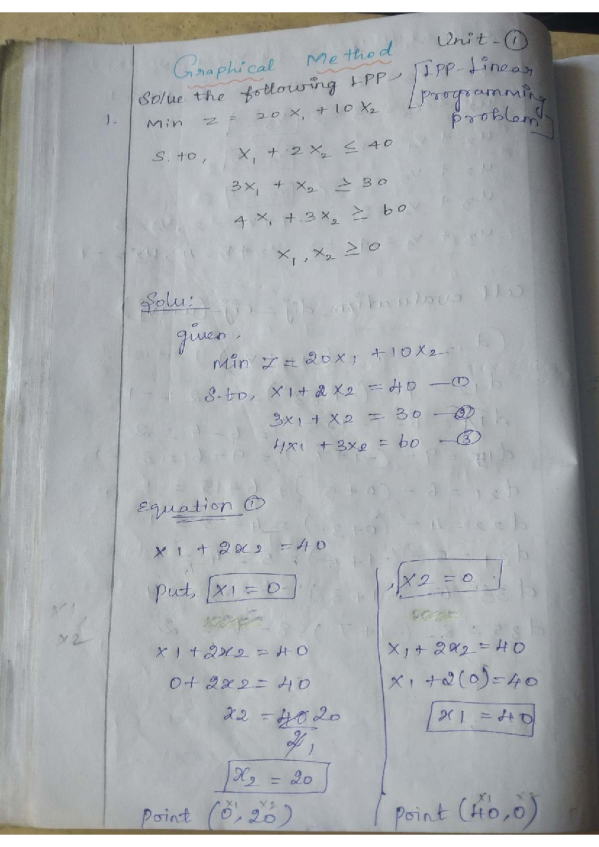 Unit 1: Graphical Method for LPP Solutions in Applied Operations ...