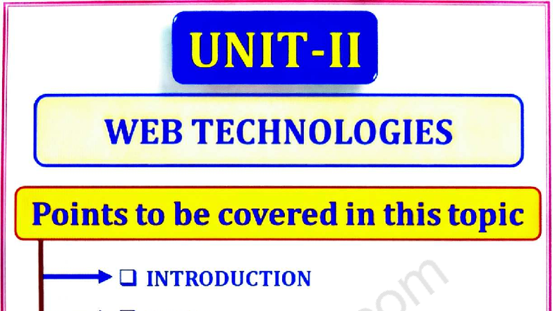 WEB TECHNOLOGIES (COMP 101) Overview: HTML, XML, CSS, and Databases - Studocu