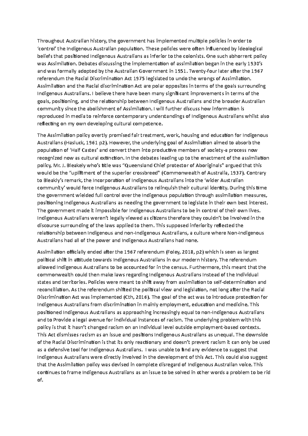 IKC101 Assignment 3: Historical Overview of Indigenous Policy Impacts ...