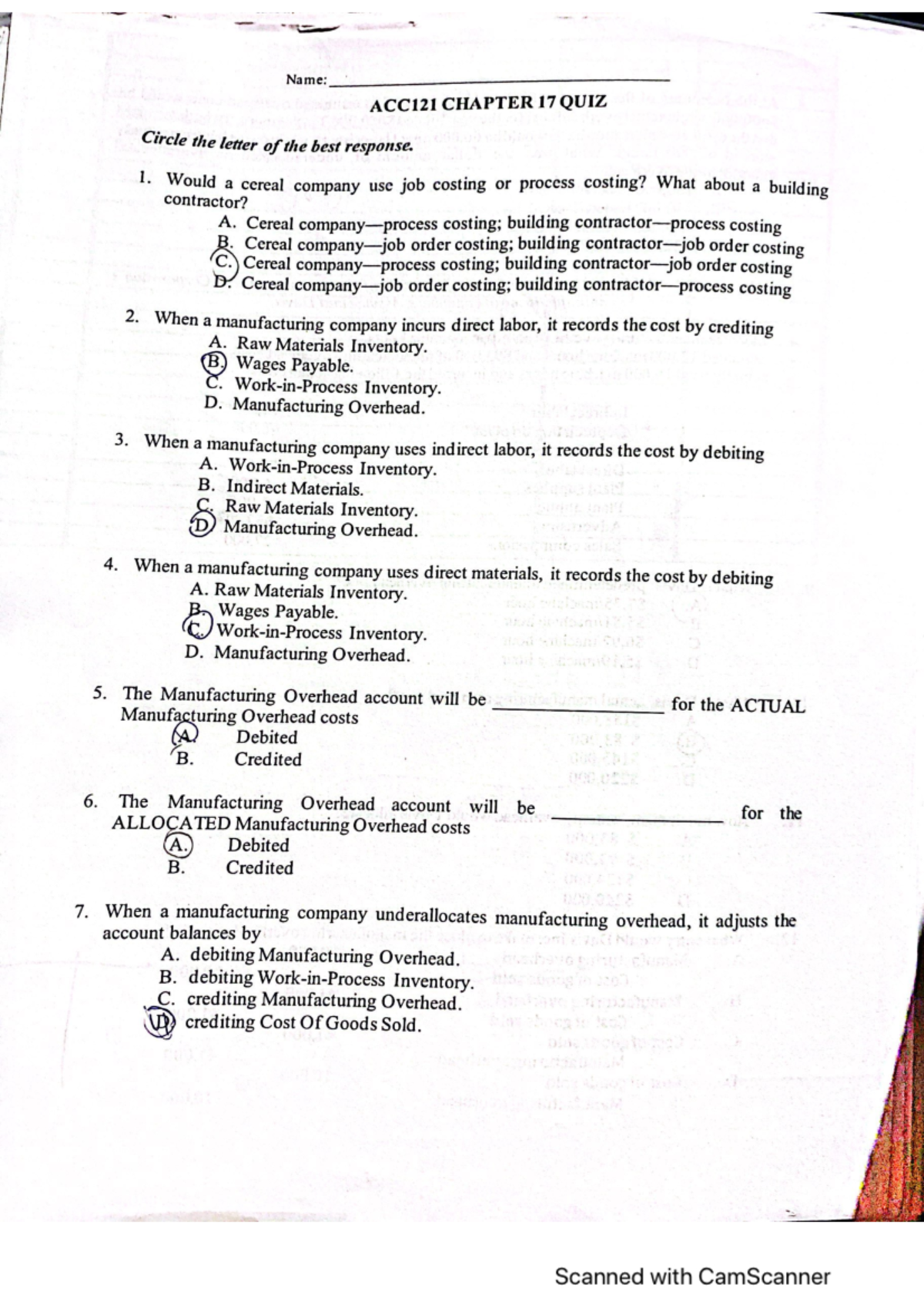Chapter 17 Practice Assignment With Some Answers And Steps For Each