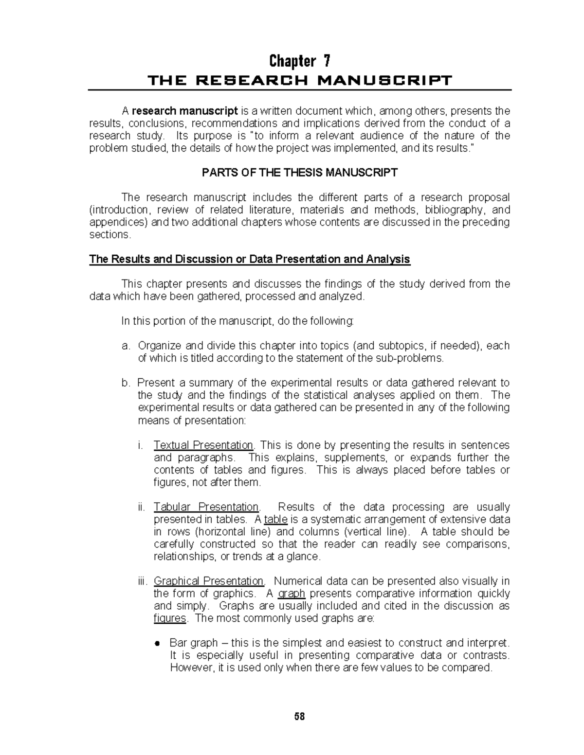 Module 7 - Chapter 7 THE RESEARCH MANUSCRIPT A research manuscript is a ...