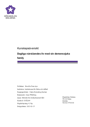 [Solved] Syfte Att beskriva sjukskterskestudenters upplevelse av att fr - Metode för ...