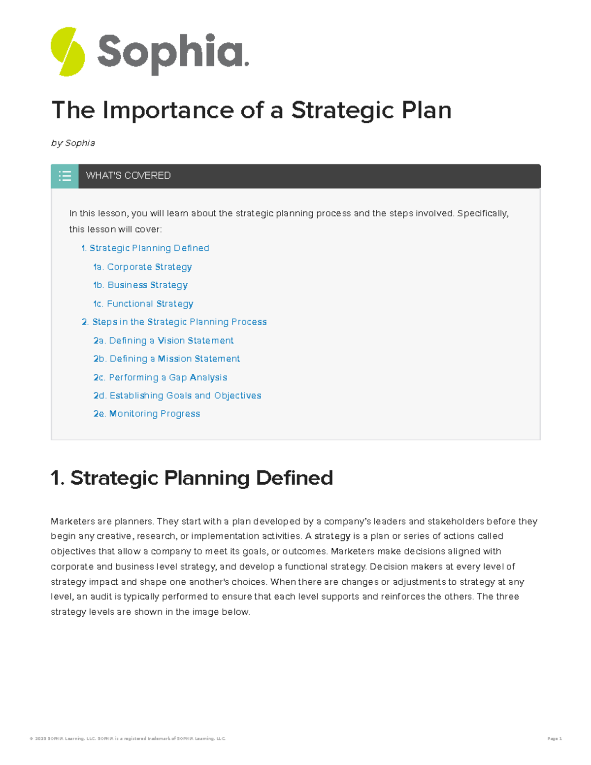 Strategic Planning Process Overview: Key Steps & Concepts - Studocu