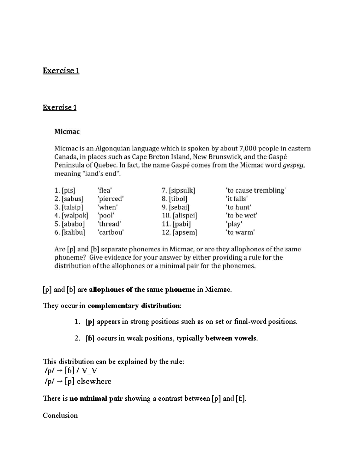 WEEK 6 Allophones vs. phonemes - Giải tích - Exercise 1 Exercise 1 [p ...
