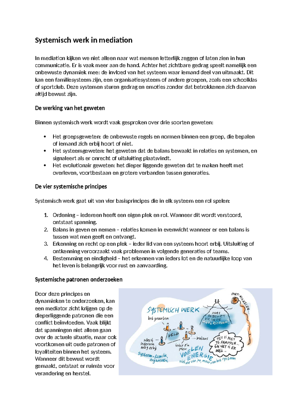 Systemisch Werk in Mediation: Dynamieken en Principes - Studeersnel