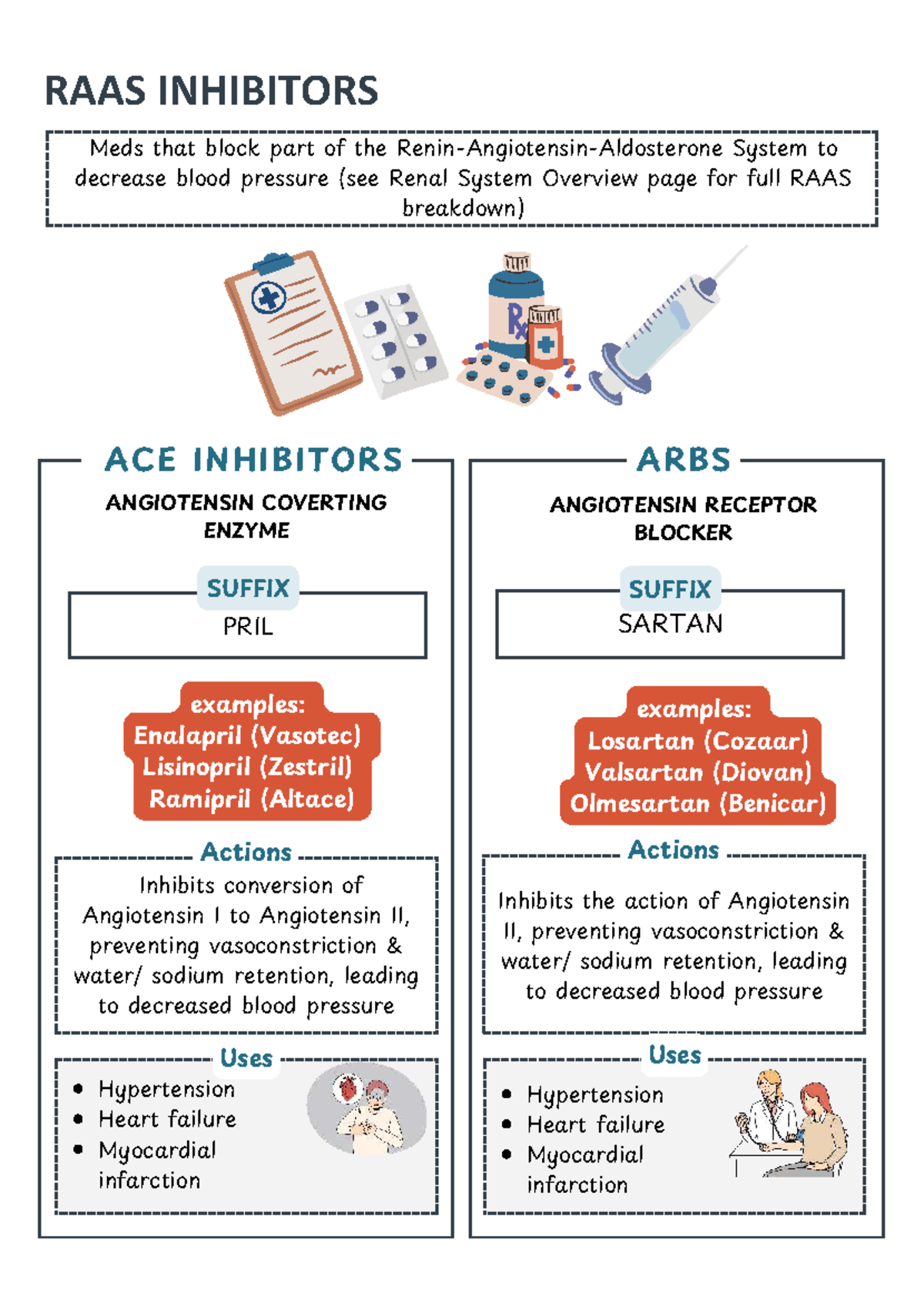 Pharmacology Overview: RAAS Inhibitors for HTN & Heart Failure - Studocu