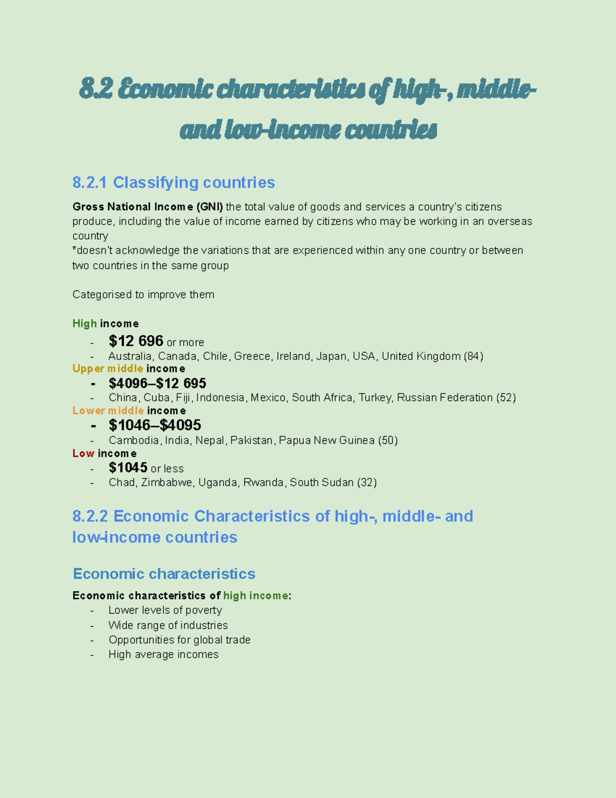 Health Notes: Economic and Social Characteristics of Income Groups ...