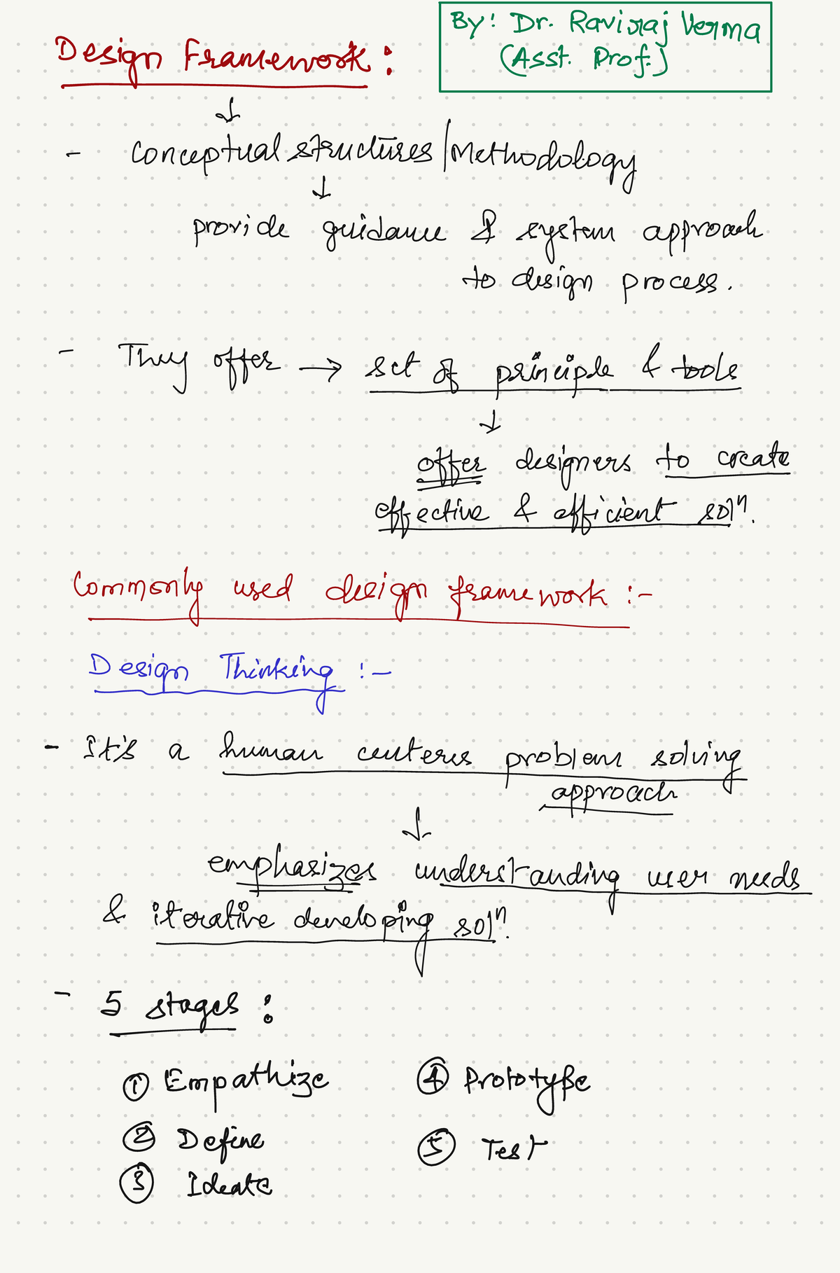 DTM Design Framework - dtm notes - : Dr. Raviraj Verma Design Framework ...