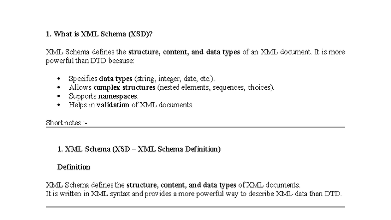 XML5 - Understanding XML Schema (XSD) and DTD Concepts - Studocu