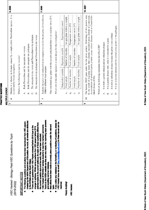 HSC Biology Module 5 Heredity Exam Questions Student Booklet - MODULE 5 ...