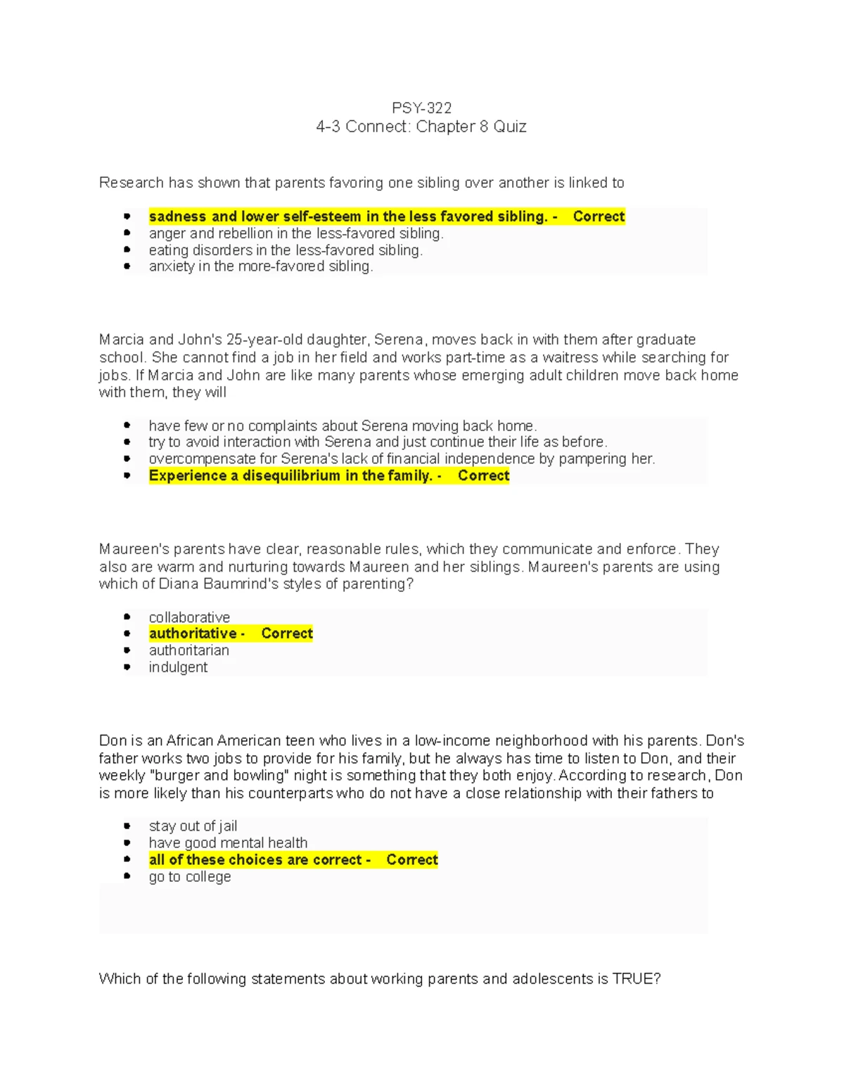 PSY chapter 9 Quiz - PSY 322 chapter 9 Quiz What do Girl Scouts, Young ...