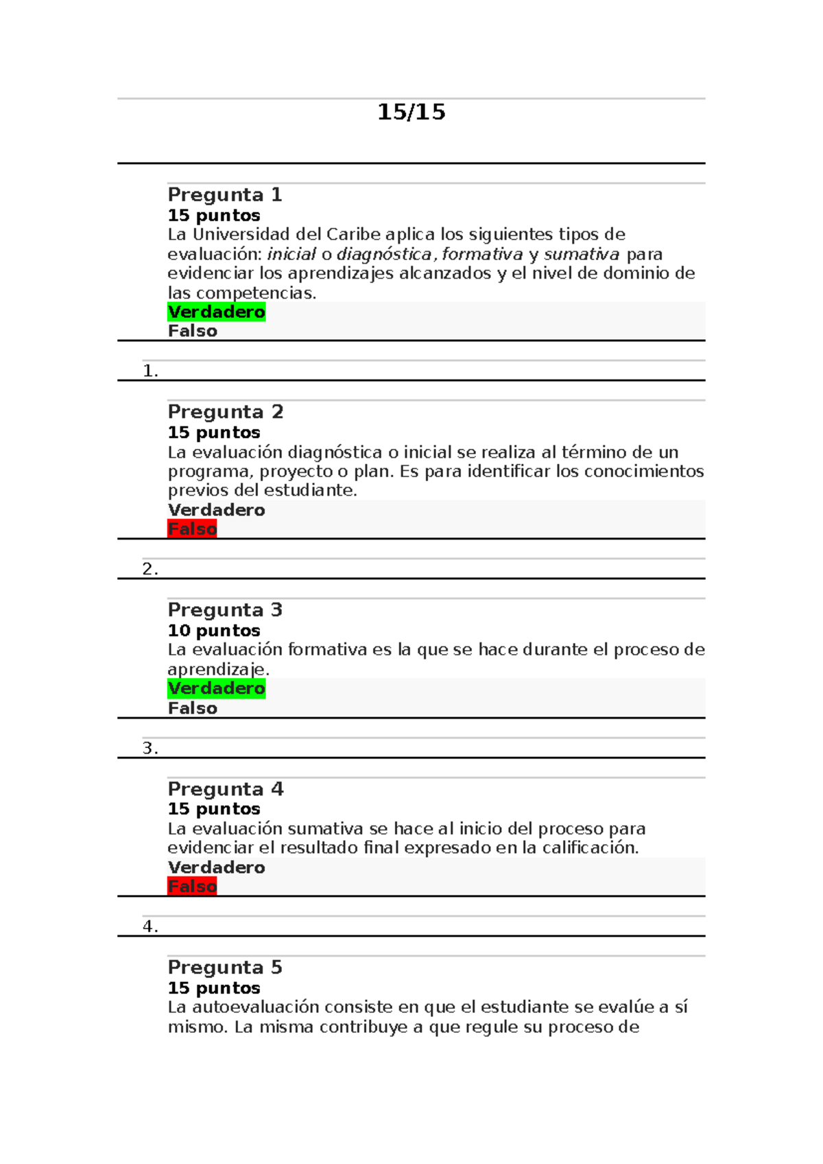 Unidad 4. Actividad 1. Autocorregible. Normativa de Evaluación - 15 ...