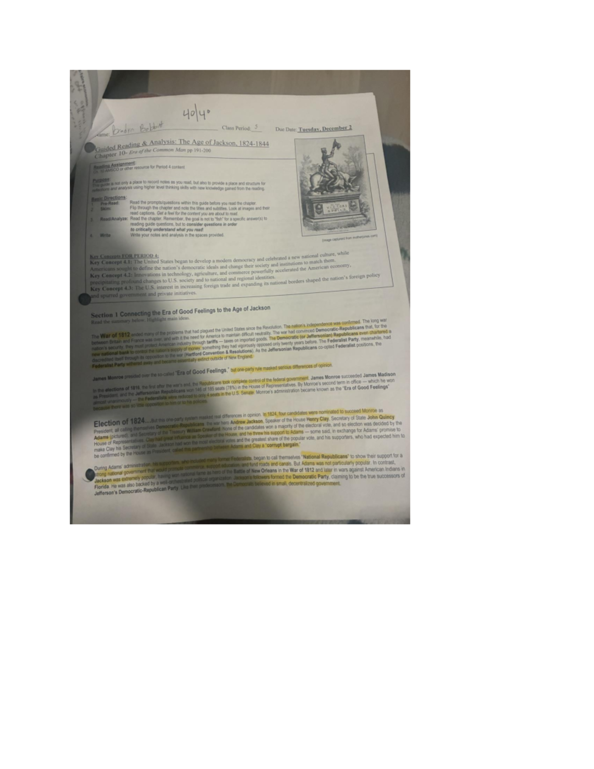 AMSCO Guided Reading Analysis: The Age of Jackson (Ch. 10) - Studocu