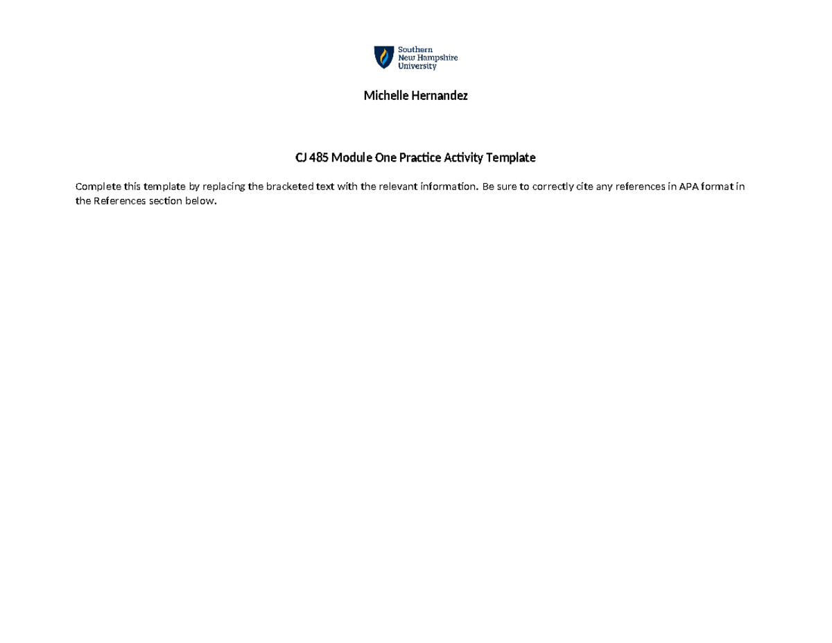 CJ 485 Module 1 Practice Activity: Data Relevance and Analysis - Studocu