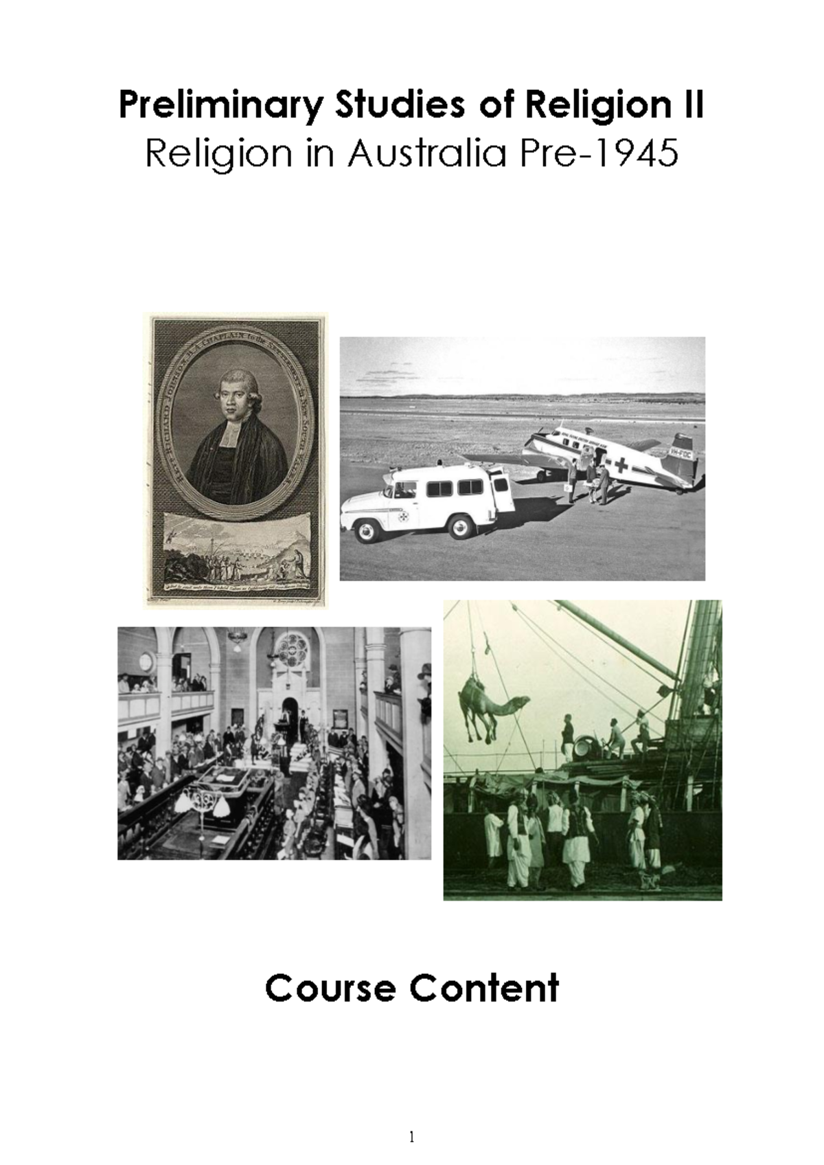 Preliminary Studies of Religion II: Religion in Australia Post-1945 ...