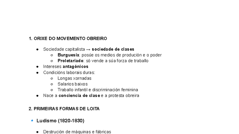 Movemento Obreiro e Agrarismo en Galicia: Historia e Loitas - Studocu