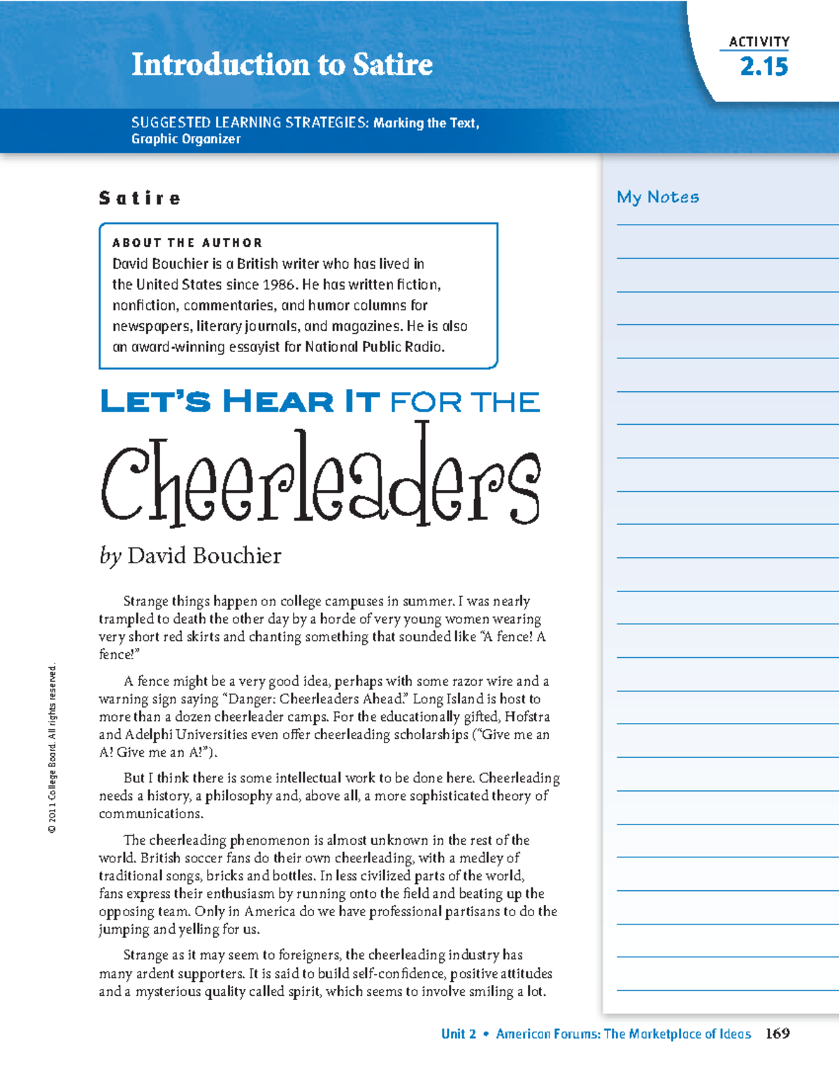 ENG 101: Satirical Analysis of Cheerleading Culture in Bouchier's Essay ...