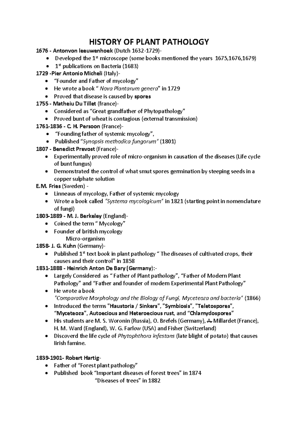 Microbial physiology - HISTORY OF PLANT PATHOLOGY 1676 - Antonvon ...