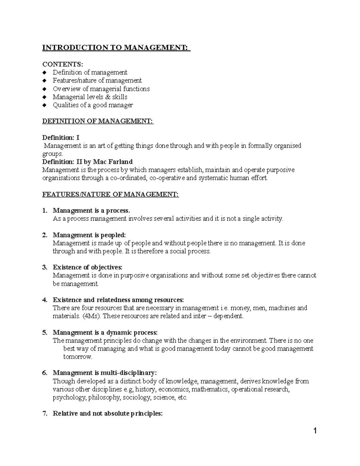 Introduction to Management - PPM Notes (2021 Edition) - Studocu