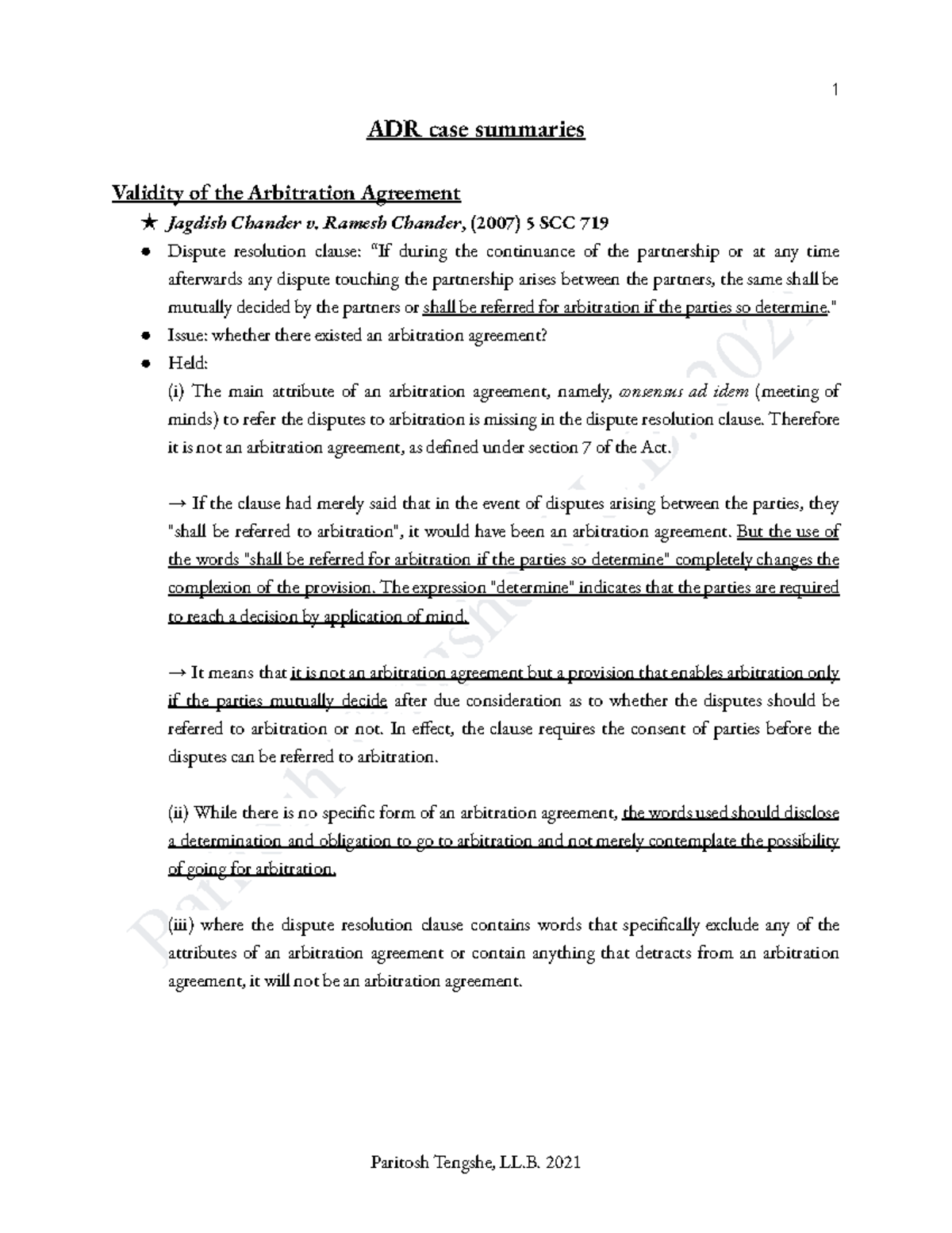 ADR Case Summaries: Insights into Arbitration Agreements and Validity ...
