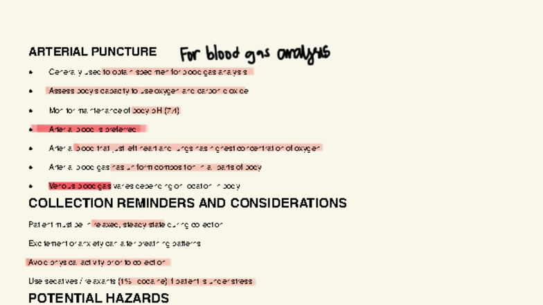 Arterial Puncture Techniques and Considerations for Phleb Lab - Studocu