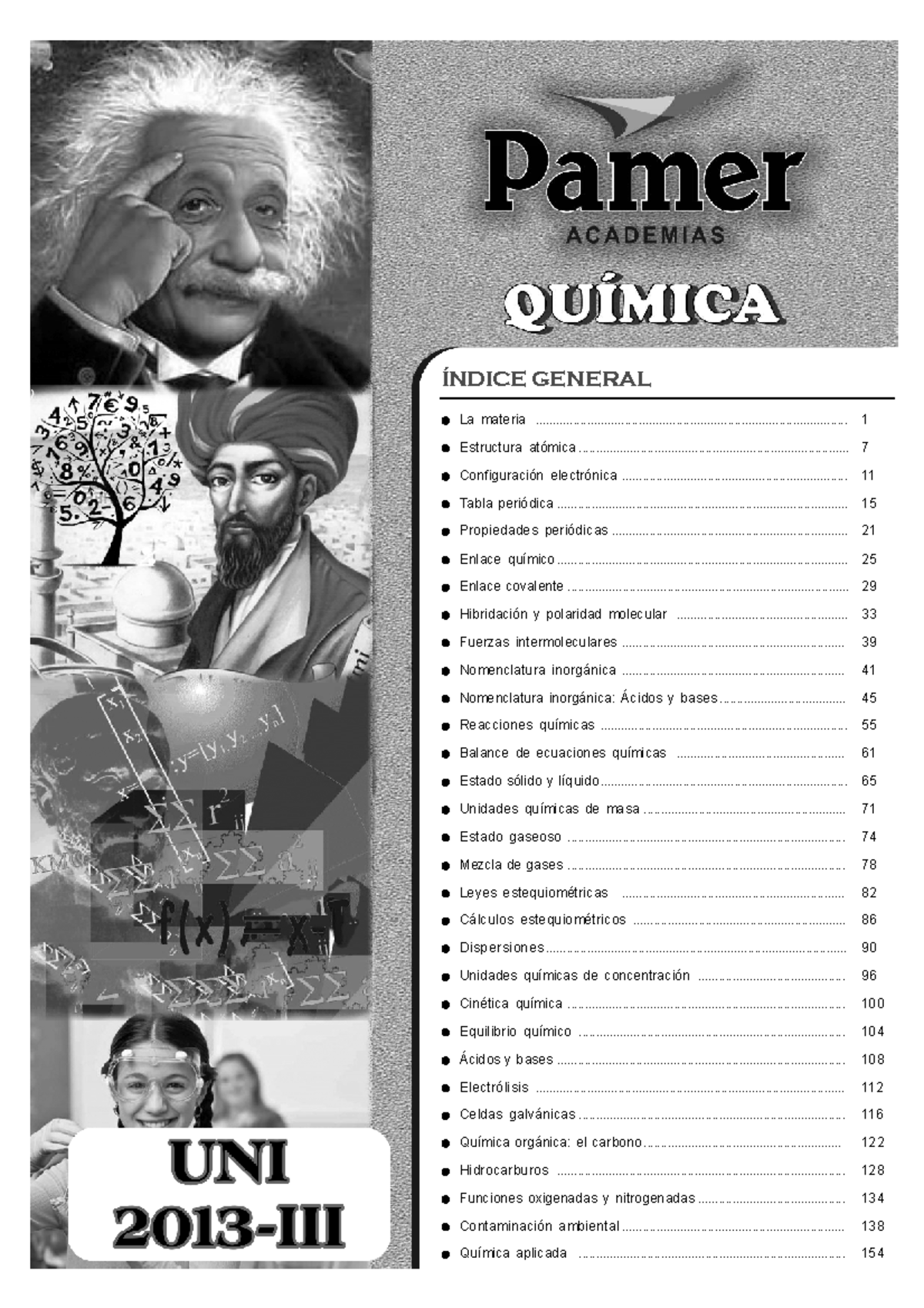 QUÍMICA UNI SEMESTRAL 2013: ÍNDICE GENERAL Y CONCEPTOS CLAVE - Studocu