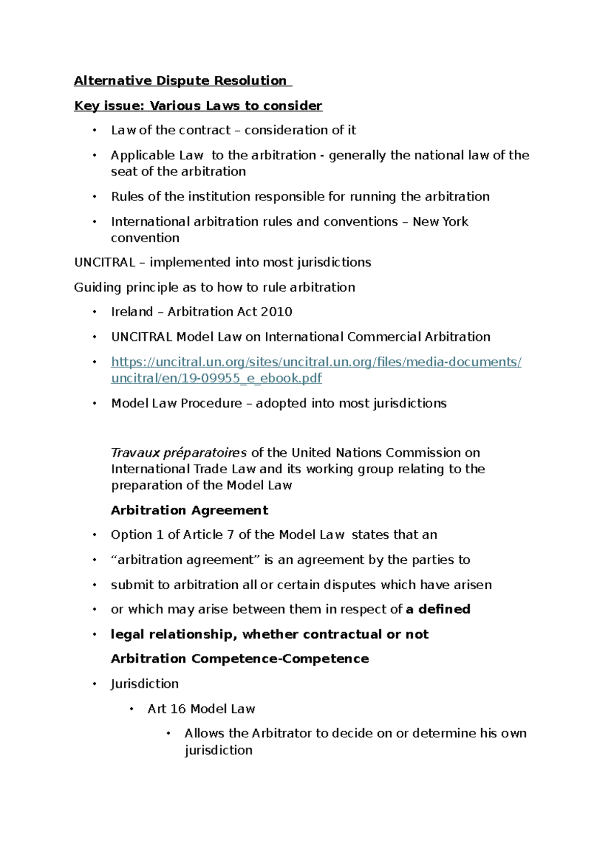 Alternative Dispute Resolution (ADR) - Key Legal Considerations - Studocu