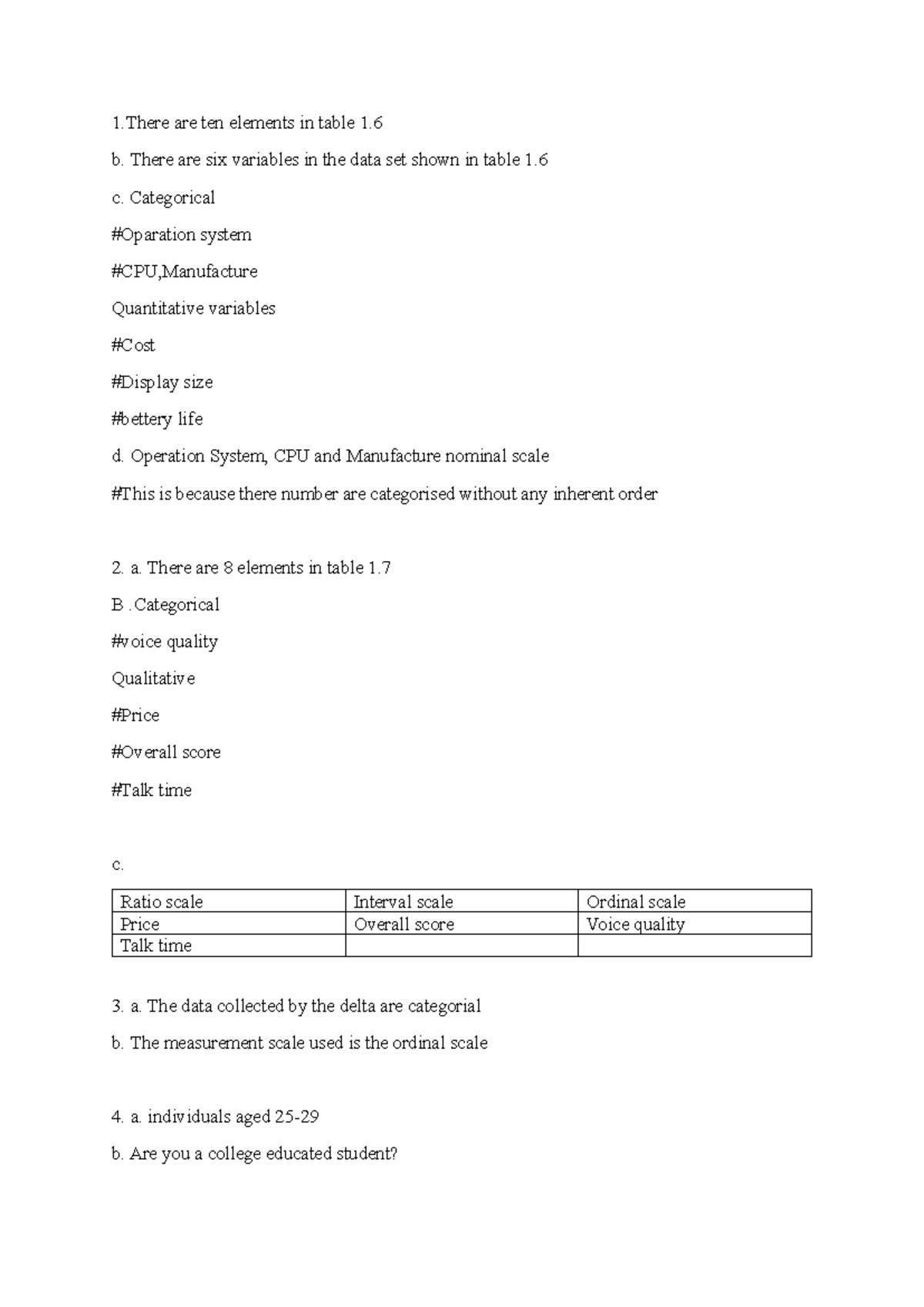 Tutorial 1 - Data Analysis of Categorical and Quantitative Variables - Studocu
