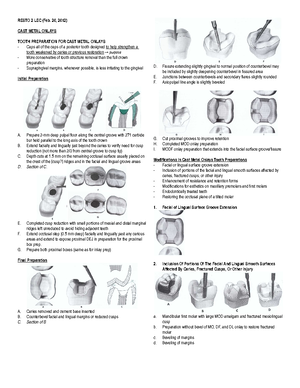 Amalgam Prep Class I, II, III - OPD Resto - Amalgam Restoration – OPD ...