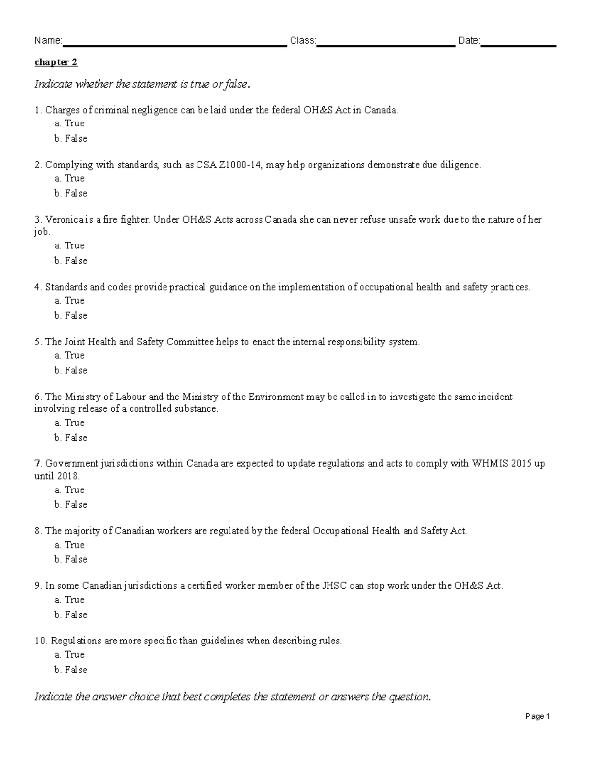Chapter 9 Training - test questions and answers - : s: e: Chapter 9 ...