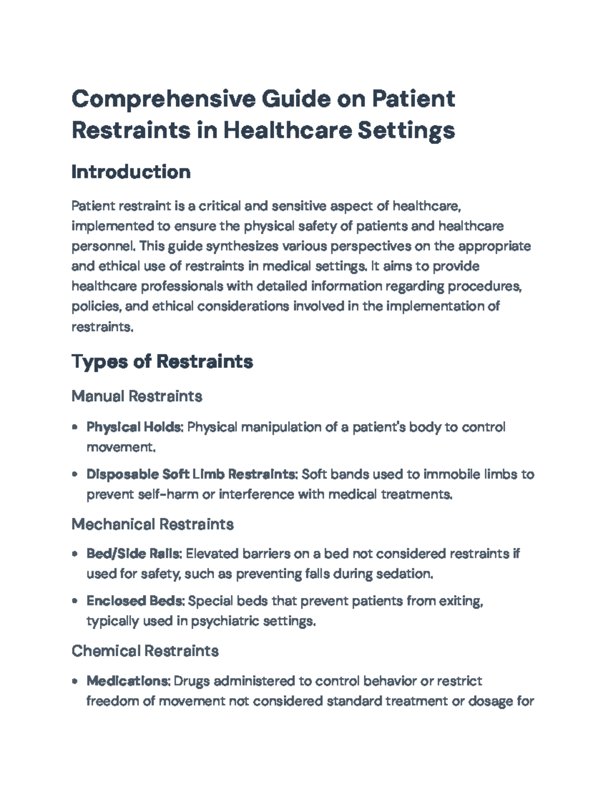 Comprehensive Guide on Patient Restraints in Healthcare Settings ...