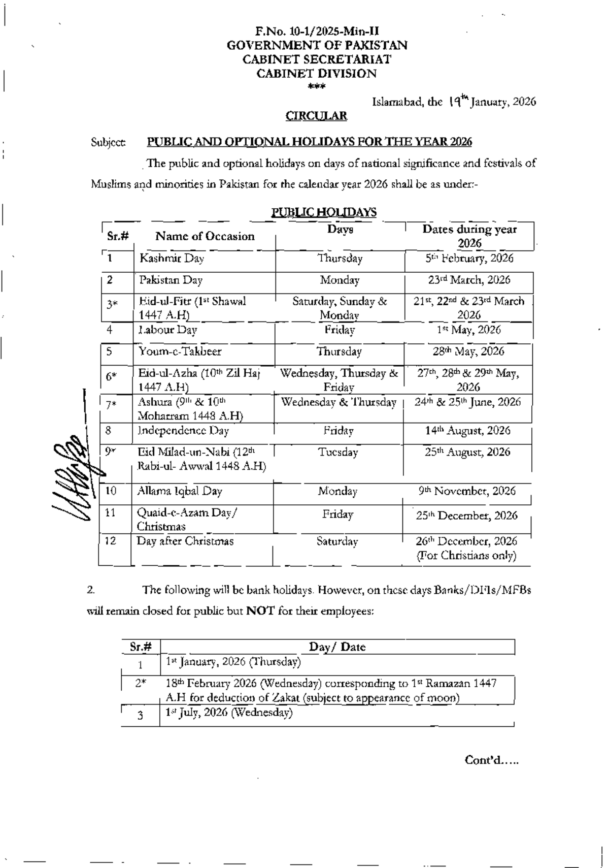 Public Holidays and Optional Days for 2026 in Pakistan - Studocu